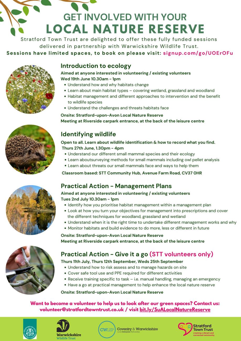 Getting involved with your Local Nature Reserve | Stratford Town Trust